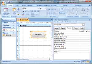 Access – Associando uma macro em um botão - Excel e Access