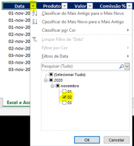 Como fazer filtro em planilha Excel - Excel e Access