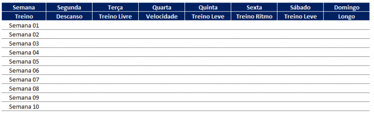 Como fazer uma planilha de treino de corrida - Excel e Access Como fazer uma planilha de treino de corrida - Excel e Access